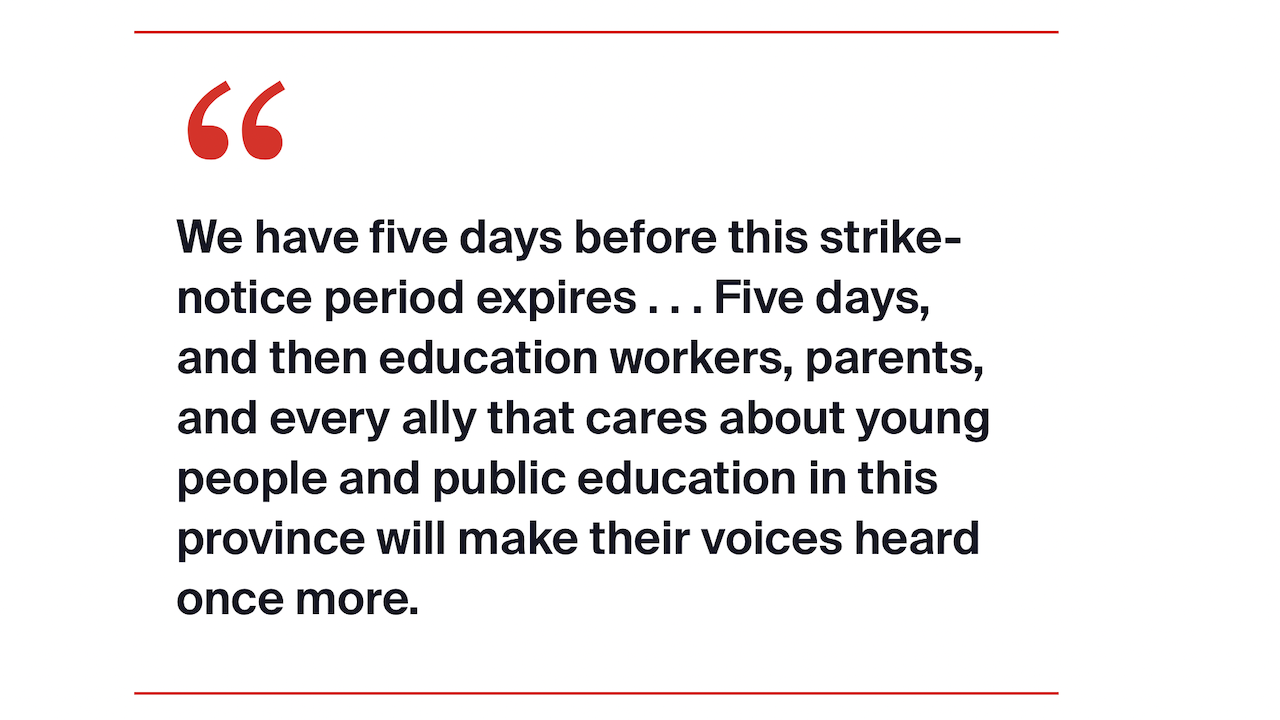 Quote of note: Union president Laura Walton on CUPE’s five-day strike ...